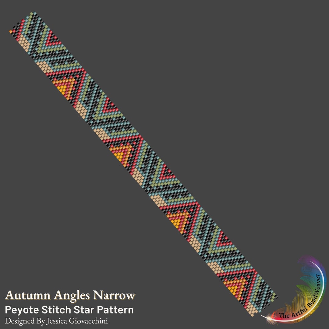 Autumn Angles Narrow Even Count Peyote Beadwork Bracelet | Pattern Only ...