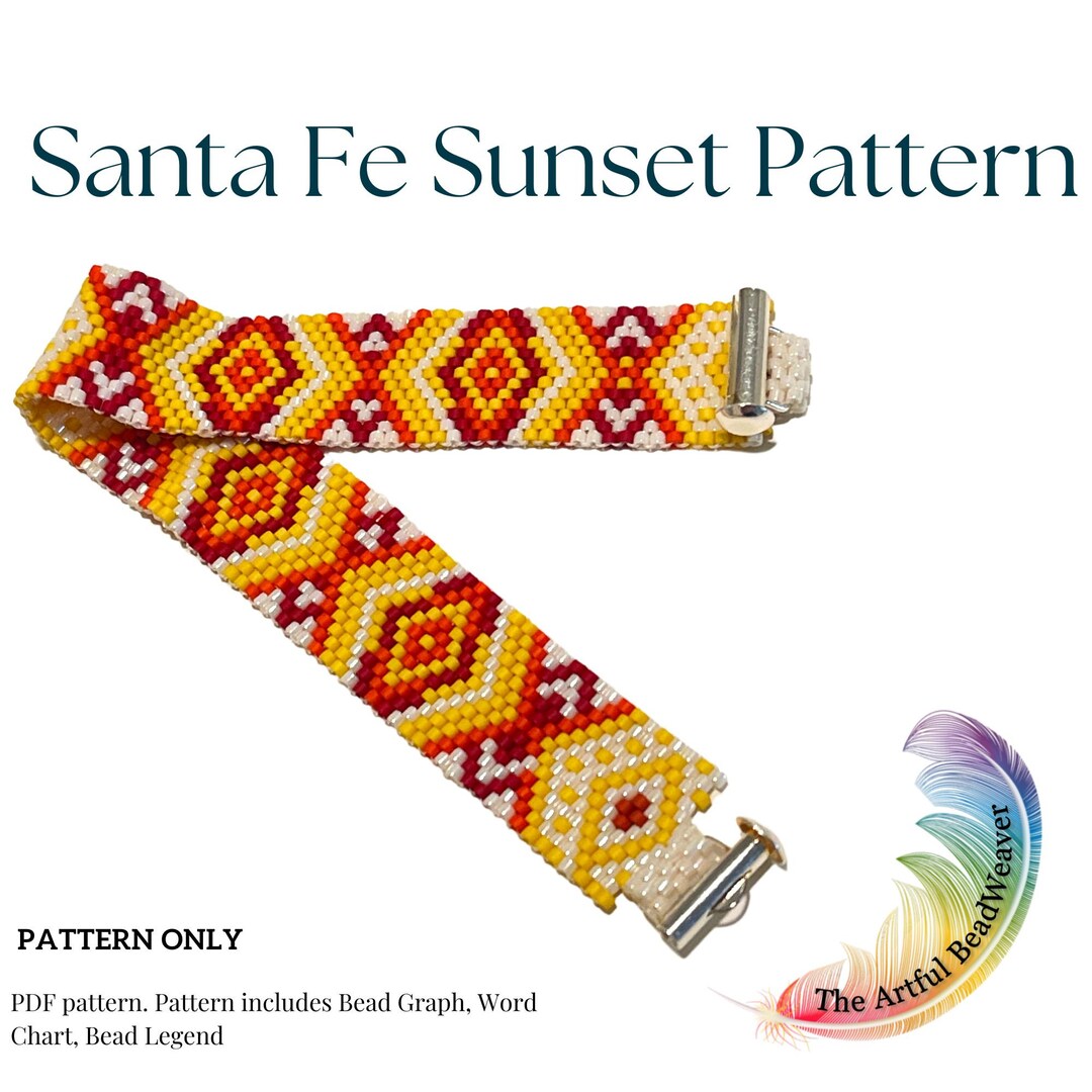 Santa Fe Sunset Pattern Odd Count Peyote Bracelet Pattern - Etsy
