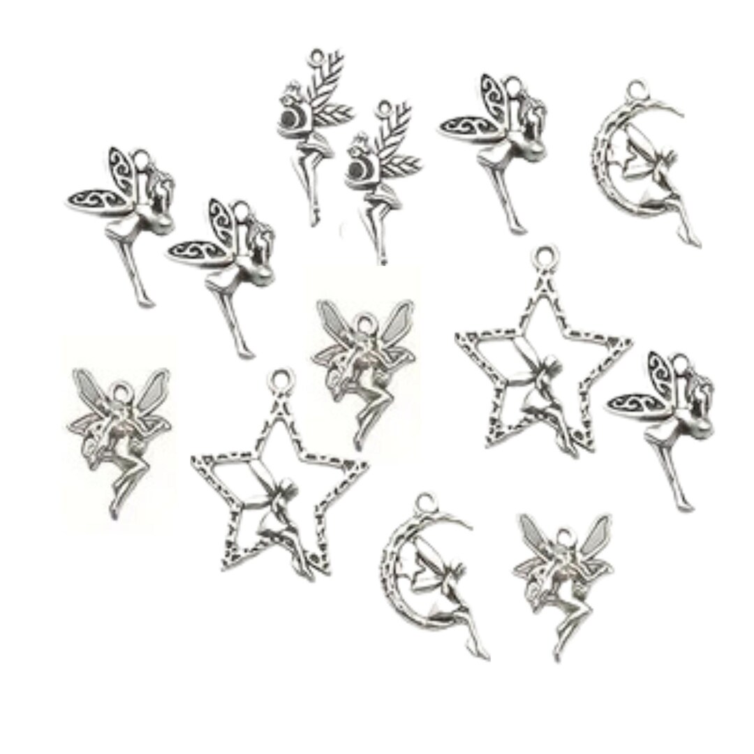 Antique Silver Fairy Charms for Bracelet Necklace Earrings Handmade ...