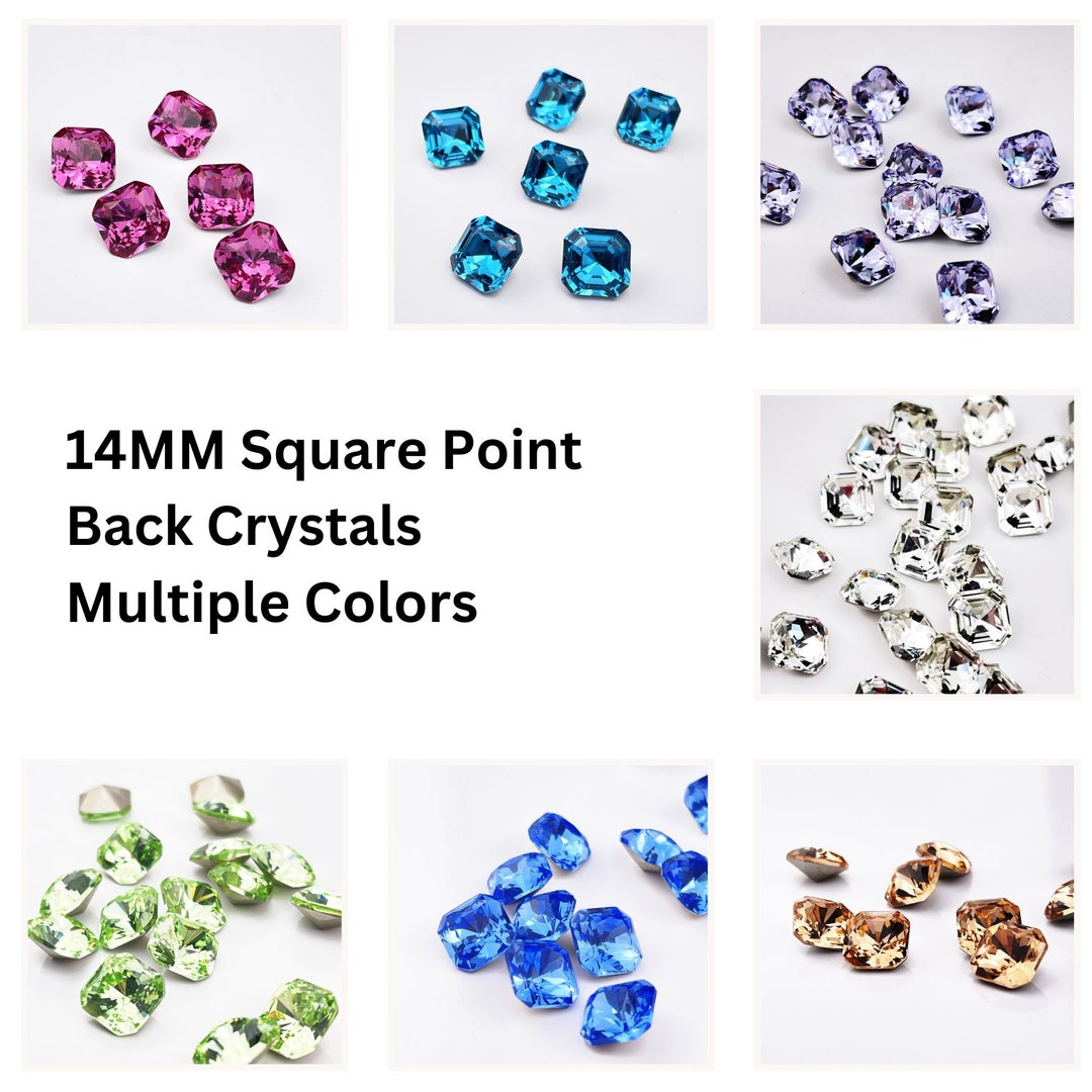 10mm Point Back Square Point Back Rhinestone Crystal | Multiple Colors ...