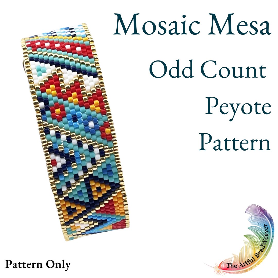 Mesa Mosaic Odd Count Peyote Bracelet Pattern - Etsy
