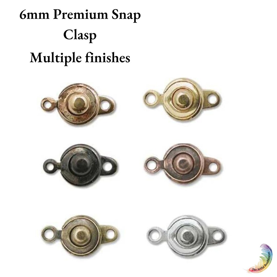 6mm Premium Ball and Socket Snap Clasp | Multiple Colors | 3 Pack ...