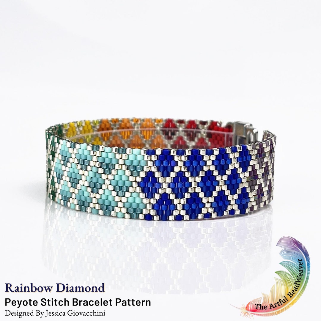 Rainbow Diamond Odd Count Peyote Peyote Bracelet Pattern - Etsy
