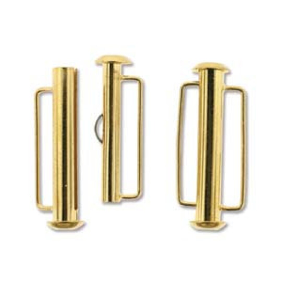 Gold Plated Beadsmith Slide Bar Clasp With Bar Loops | Slide Tube ...