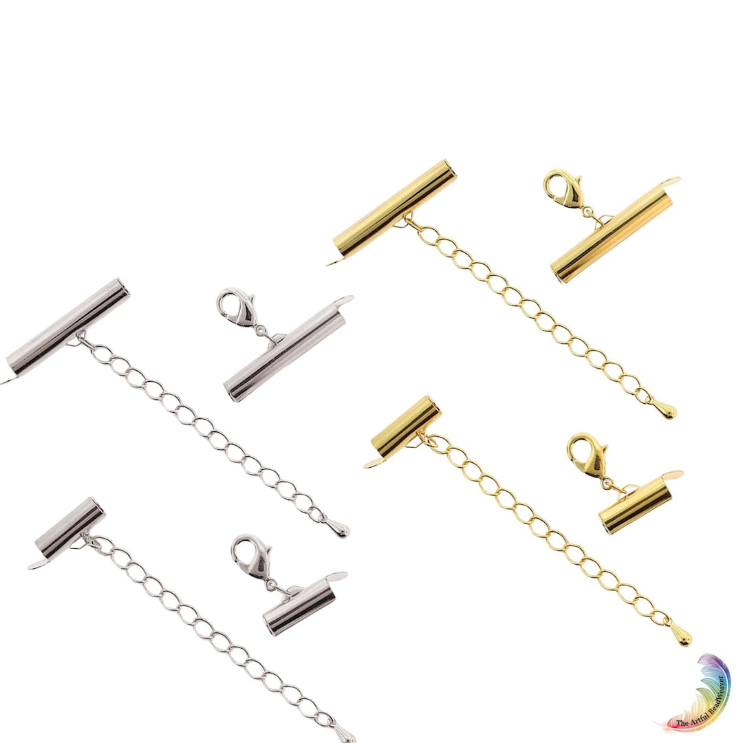 Slide Connector Clasp With Extension Chain | Multiple Color & Size ...