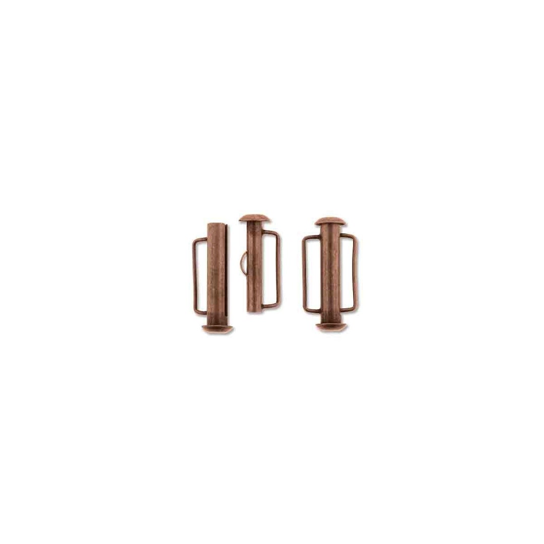 Antique Copper Beadsmith Slide Bar Clasp With Bar Loops | Slide Tube ...