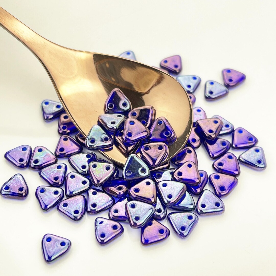 Czechmates Purple Iris 2 Hole Triangle Beads Two Hole Beads | Czech ...
