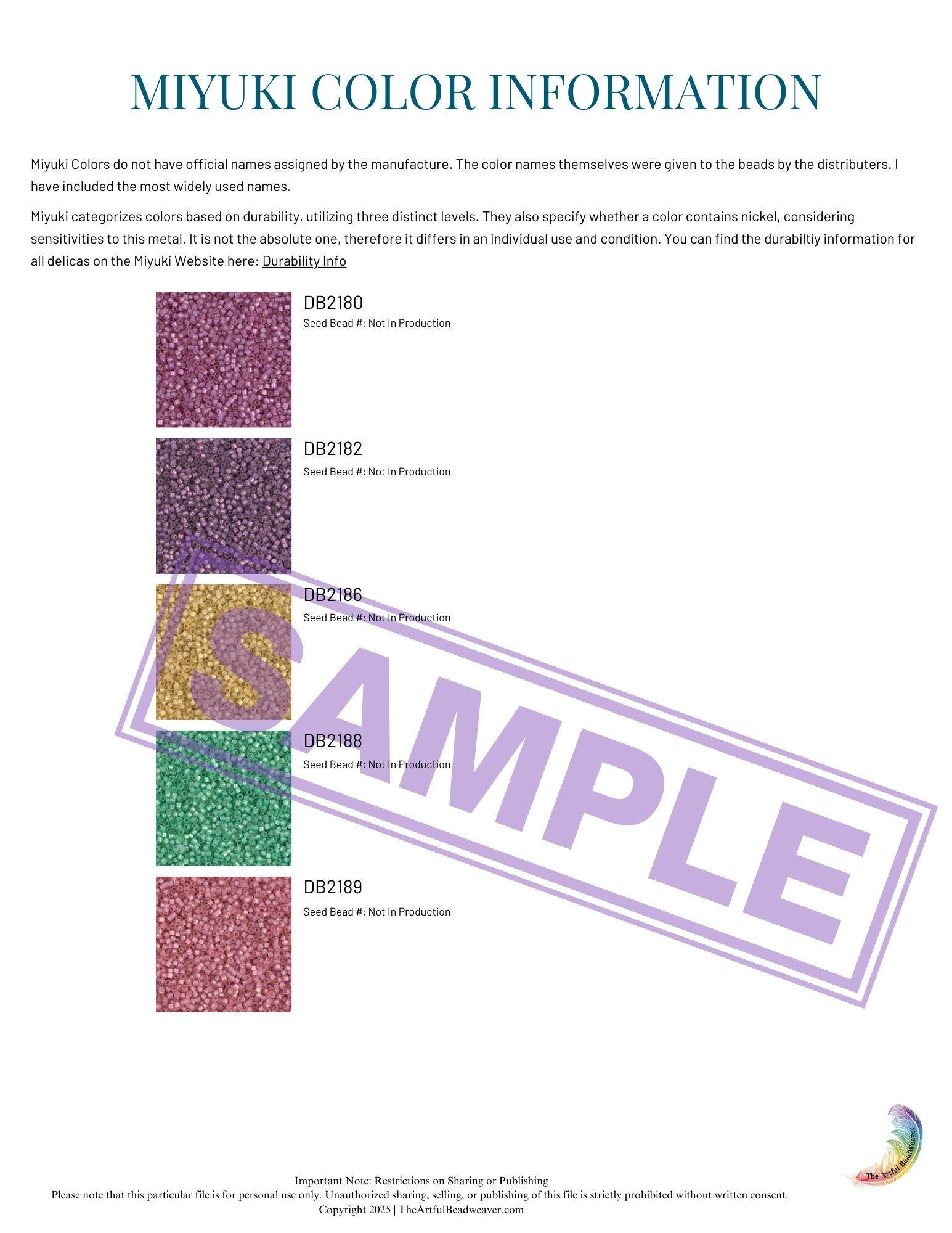 Geodes Digital Miyuki Delica Color Palette | Bead Color Inspiration ...