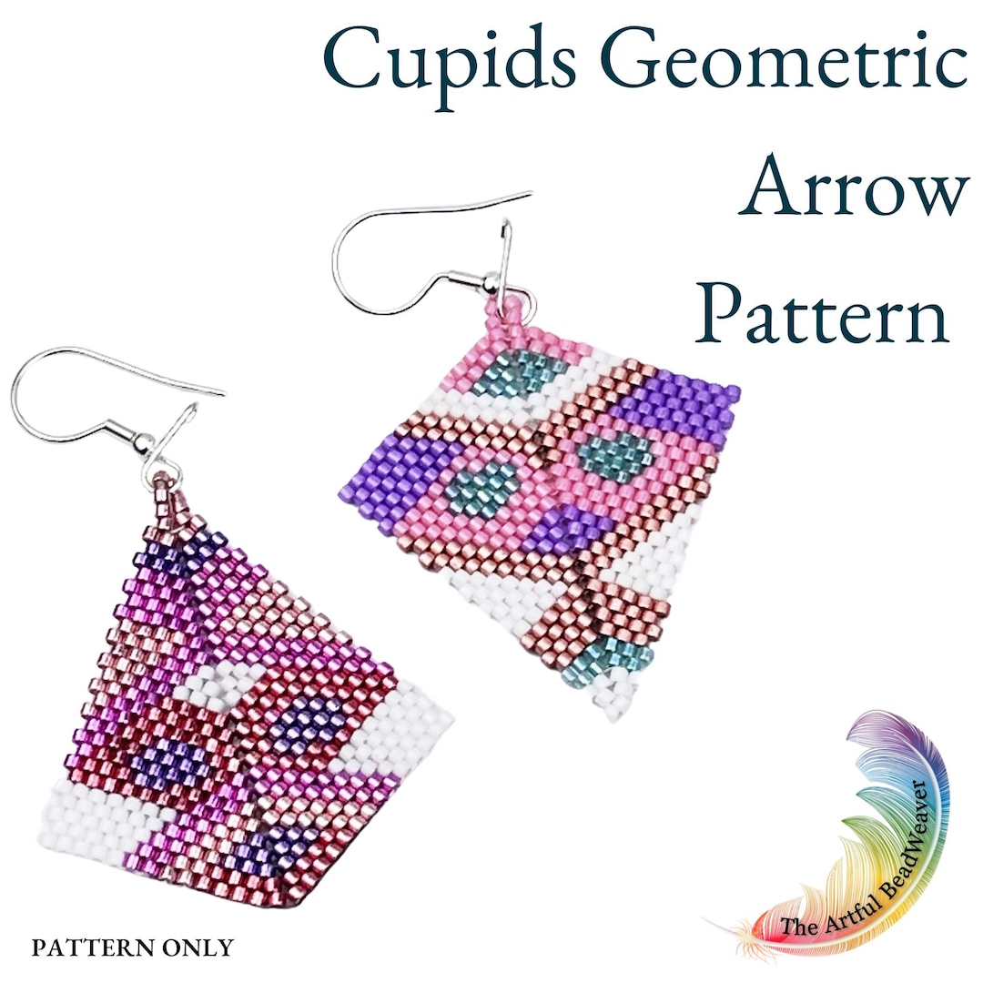 Cupids Geometric Pierced Arrow Kite Shape Beadwork Earrings | Pattern ...