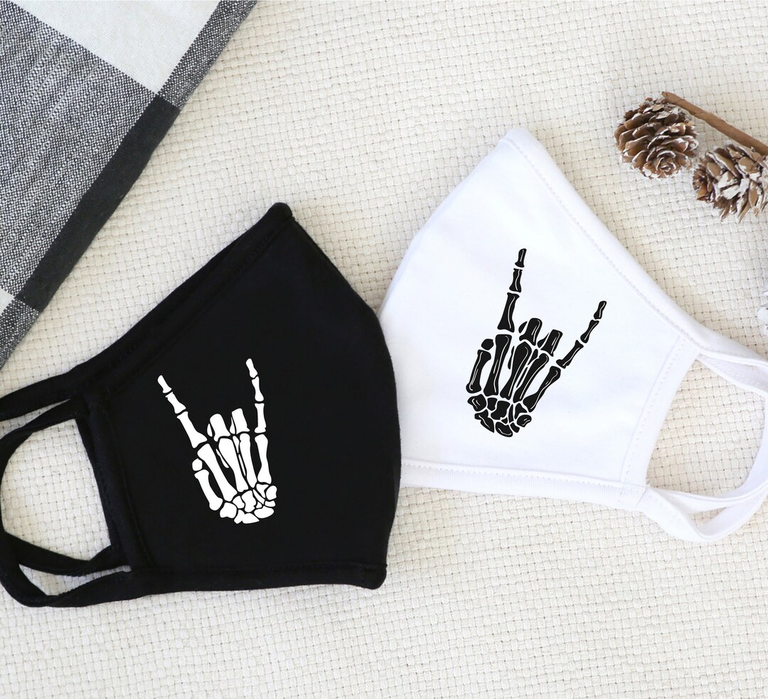 Skeleton Hand Mask | Punk Skeleton | Halloween Mask | Reusable Face ...