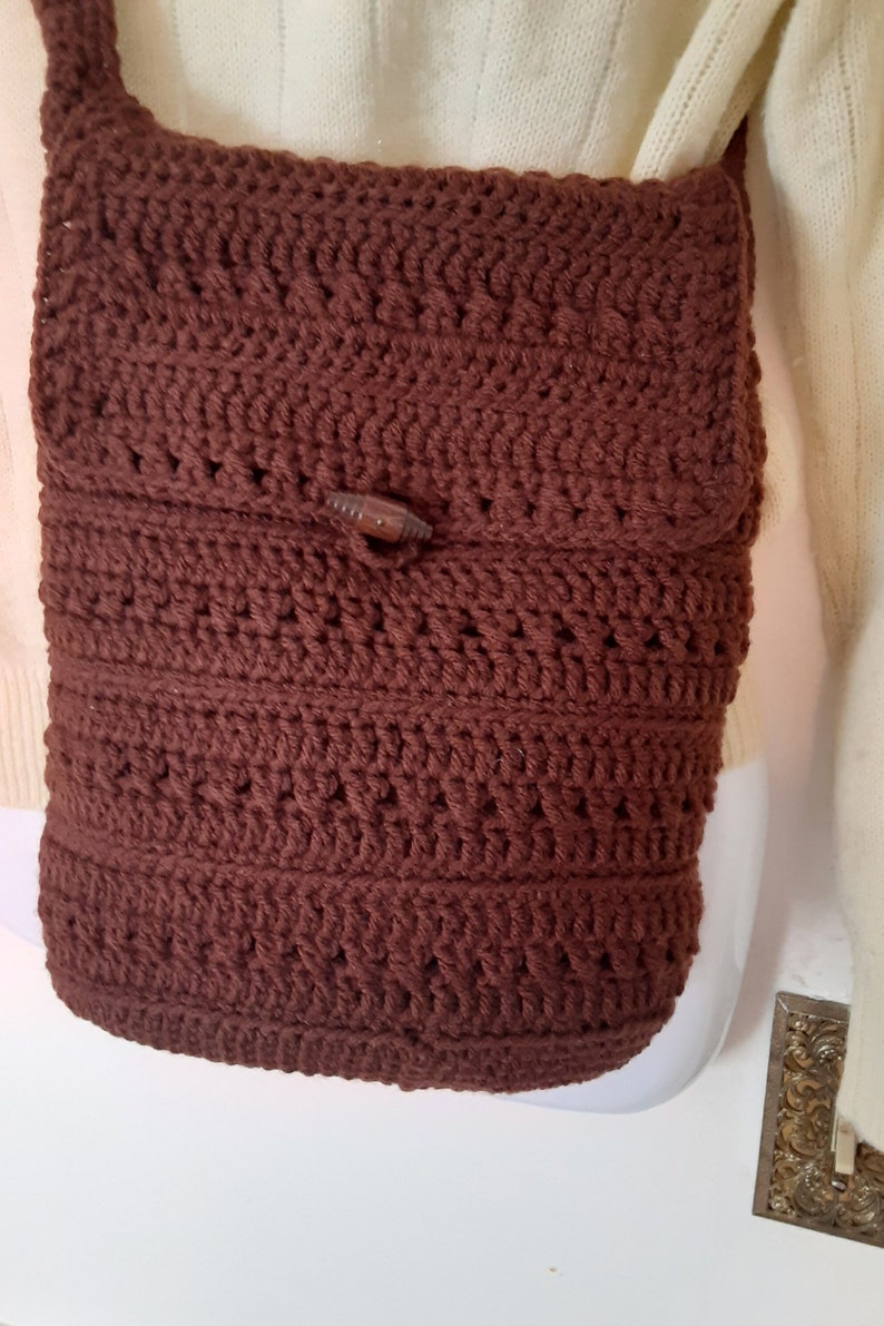 Crochet Brown Handbag - Etsy
