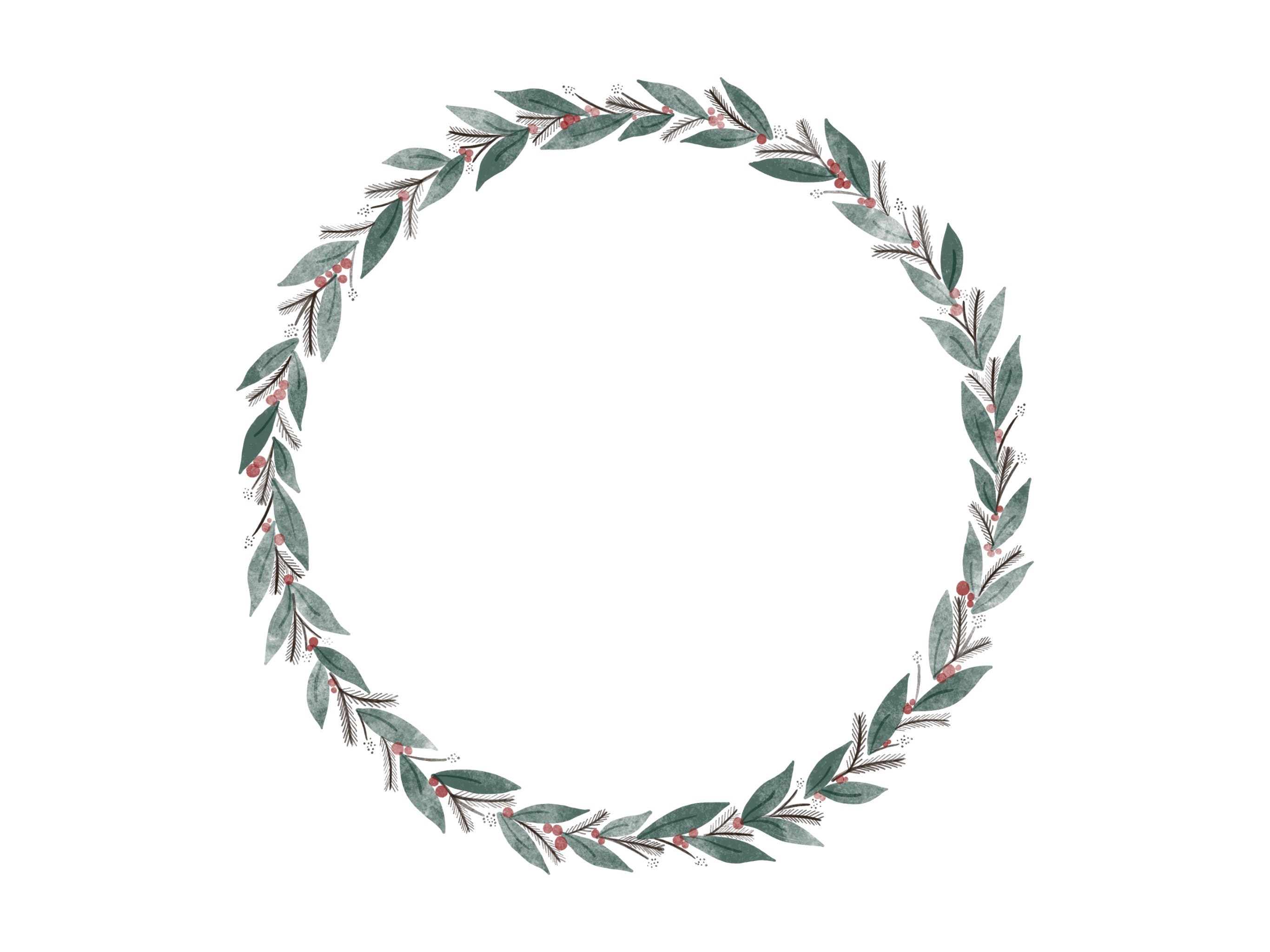 Digital Download Holiday Wreath Design - Etsy