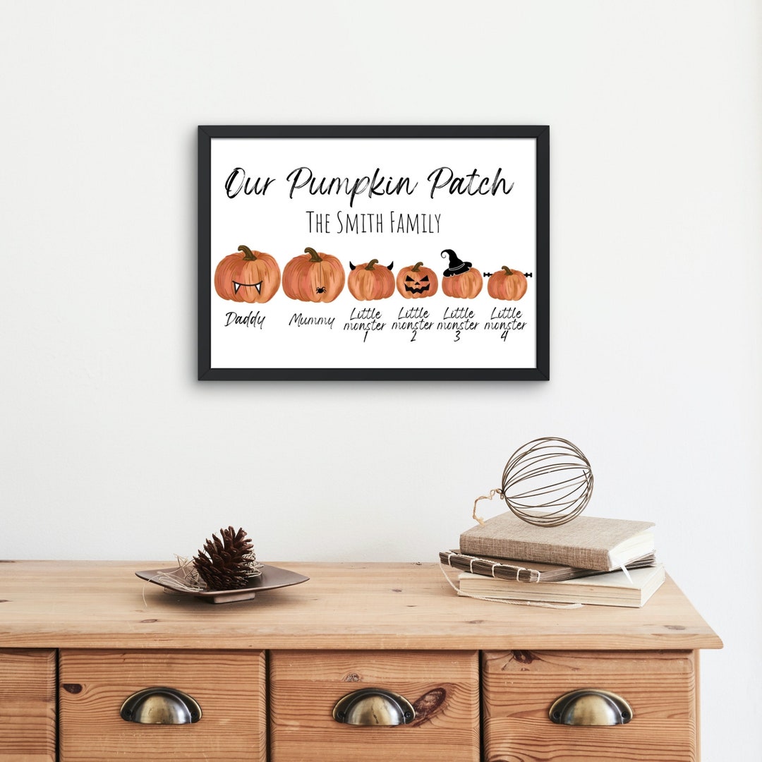 Personalized Pumpkin Patch Family Poster | Halloween Decor | Editable ...