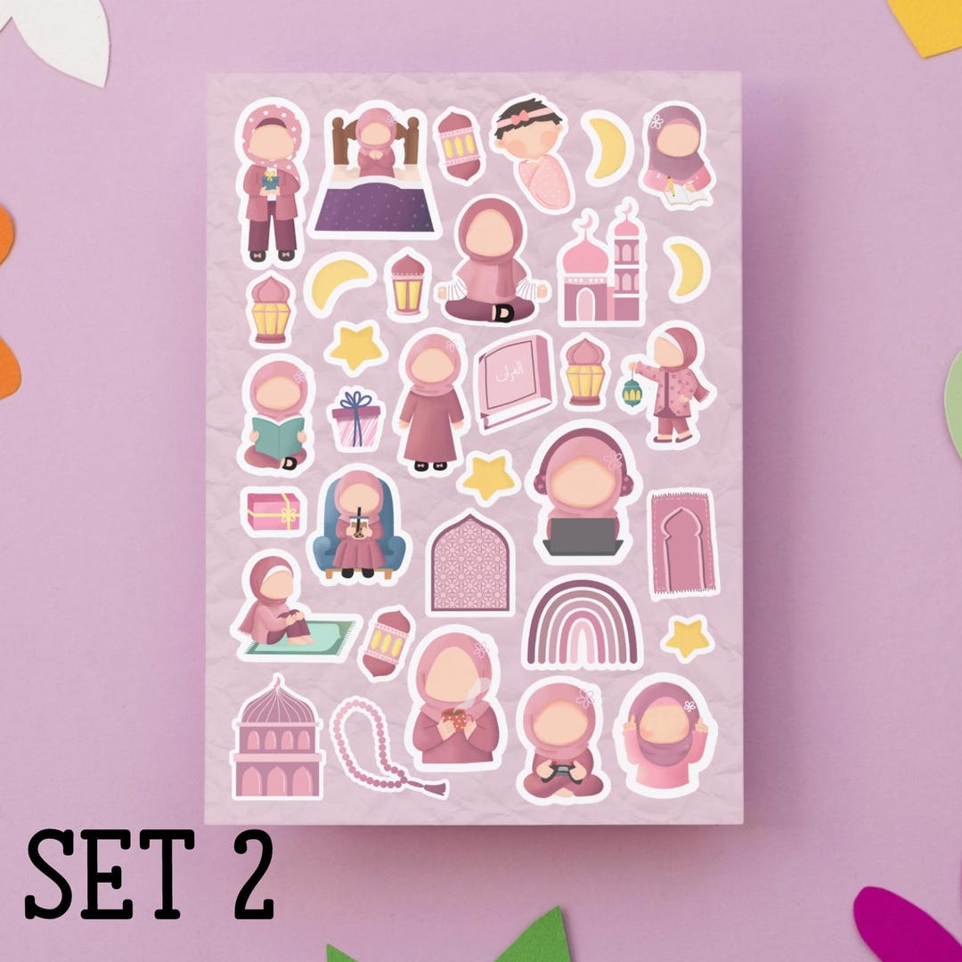 A5 Muslim Girls Children's Ramadan Stickers Qoutes Eid, Ramzan Islamic ...