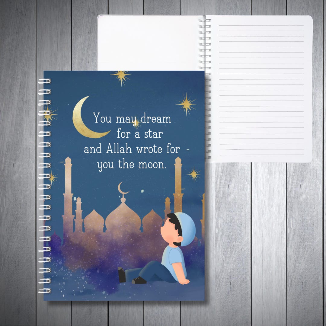 Boys Blue Islamic Notebook Muslim Journaling for Children's Eid ...