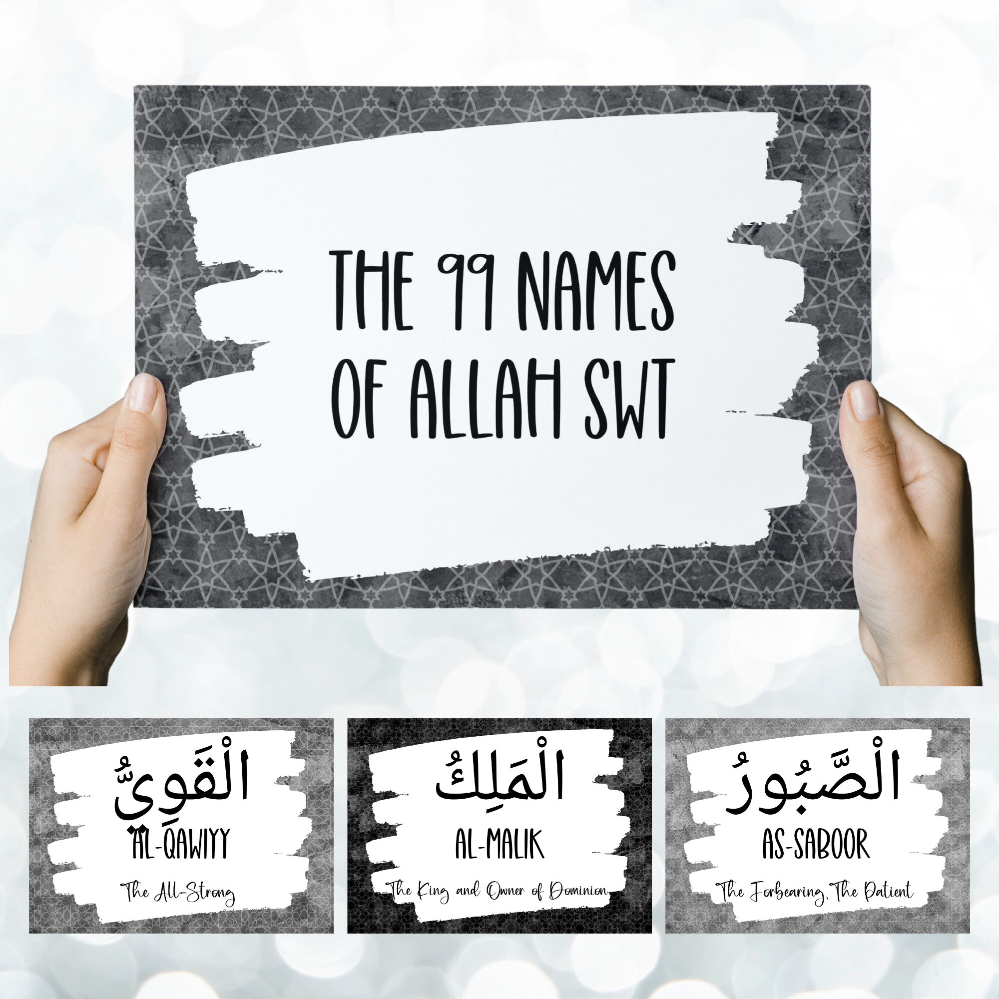 99 Names of Allah Flash Cards Adults Boys and Girls - Etsy