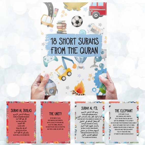 18 Short Surahs Flash Cards Boys and Girls Islamic Gifts - Etsy UK