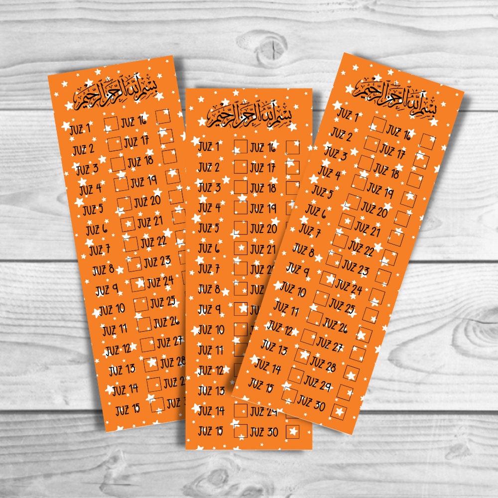 Quran Juz Tracker Muslim Bookmark Islamic Ramadan / Eid Gift - Etsy
