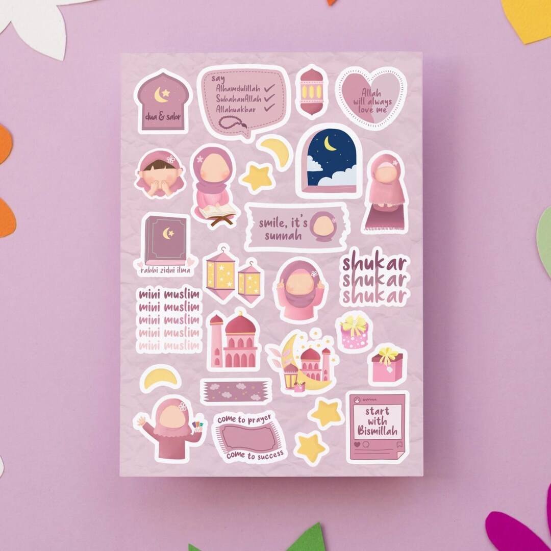 A5 Muslim Girls Children's Ramadan Stickers Qoutes Eid, Ramzan Islamic ...