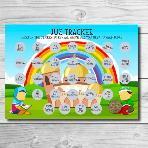 Ramadan / Eid Good Deed Tracker Scratch off Stickers Muslim A4 Chart ...