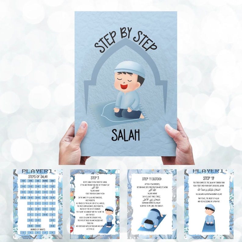 Digital Download Blue Salah Flash Cards Islamic Gifts Eid - Etsy