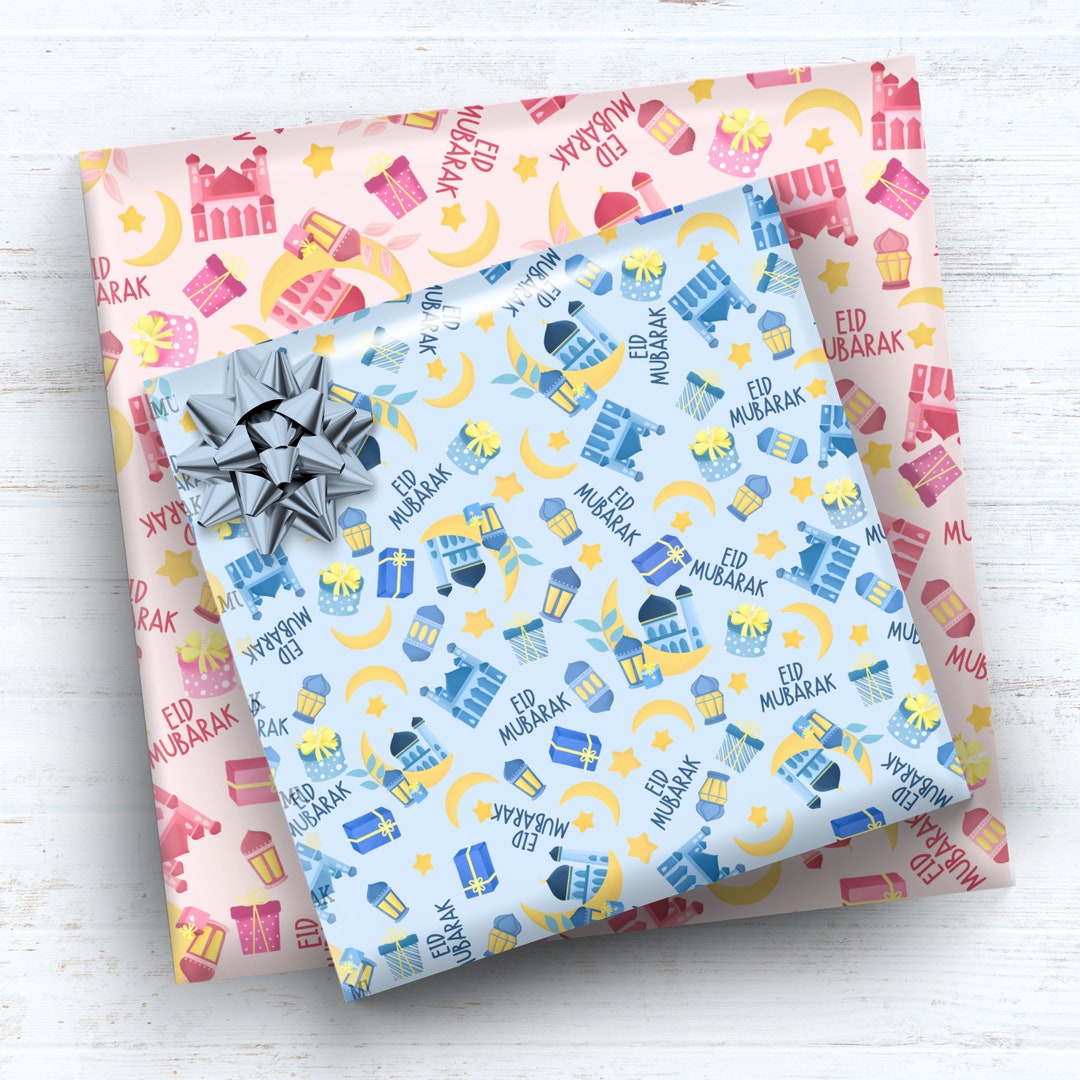 Eid Celebration Wrapping Paper Roll Muslim Childrens Gift Ramadan ...