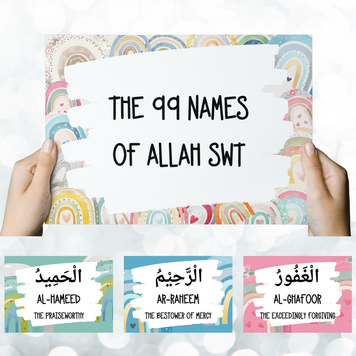 99 Names of Allah Flash Cards Boys and Girls Islamic Gifts - Etsy UK