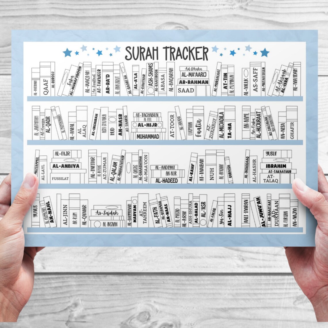 Colour in Surah Tracker A4 Islamic Chart Quran Muslim - Etsy UK