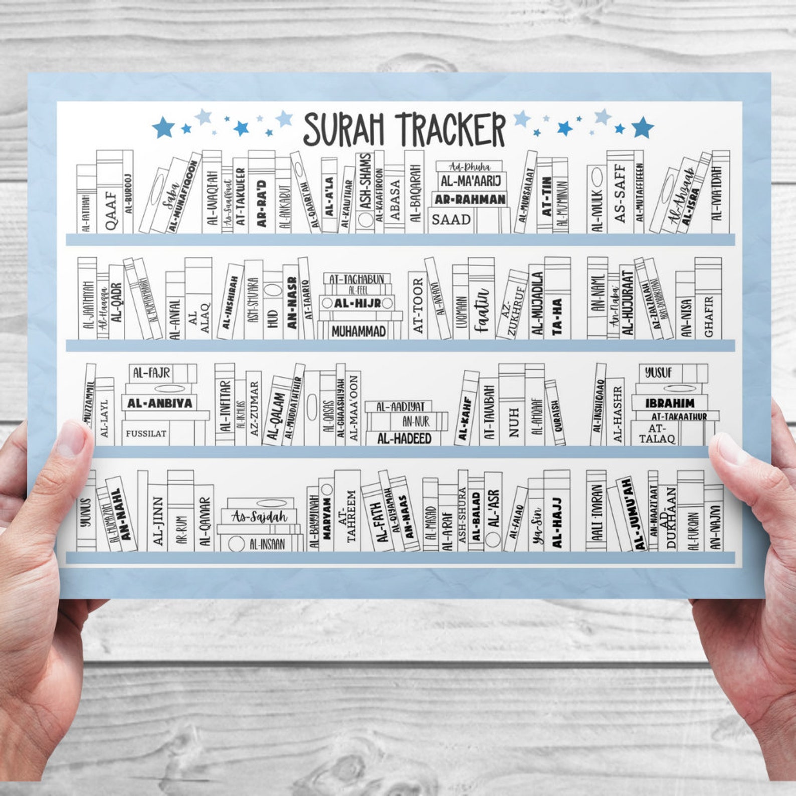 Colour in Surah Tracker A4 Islamic Chart Quran Muslim - Etsy UK