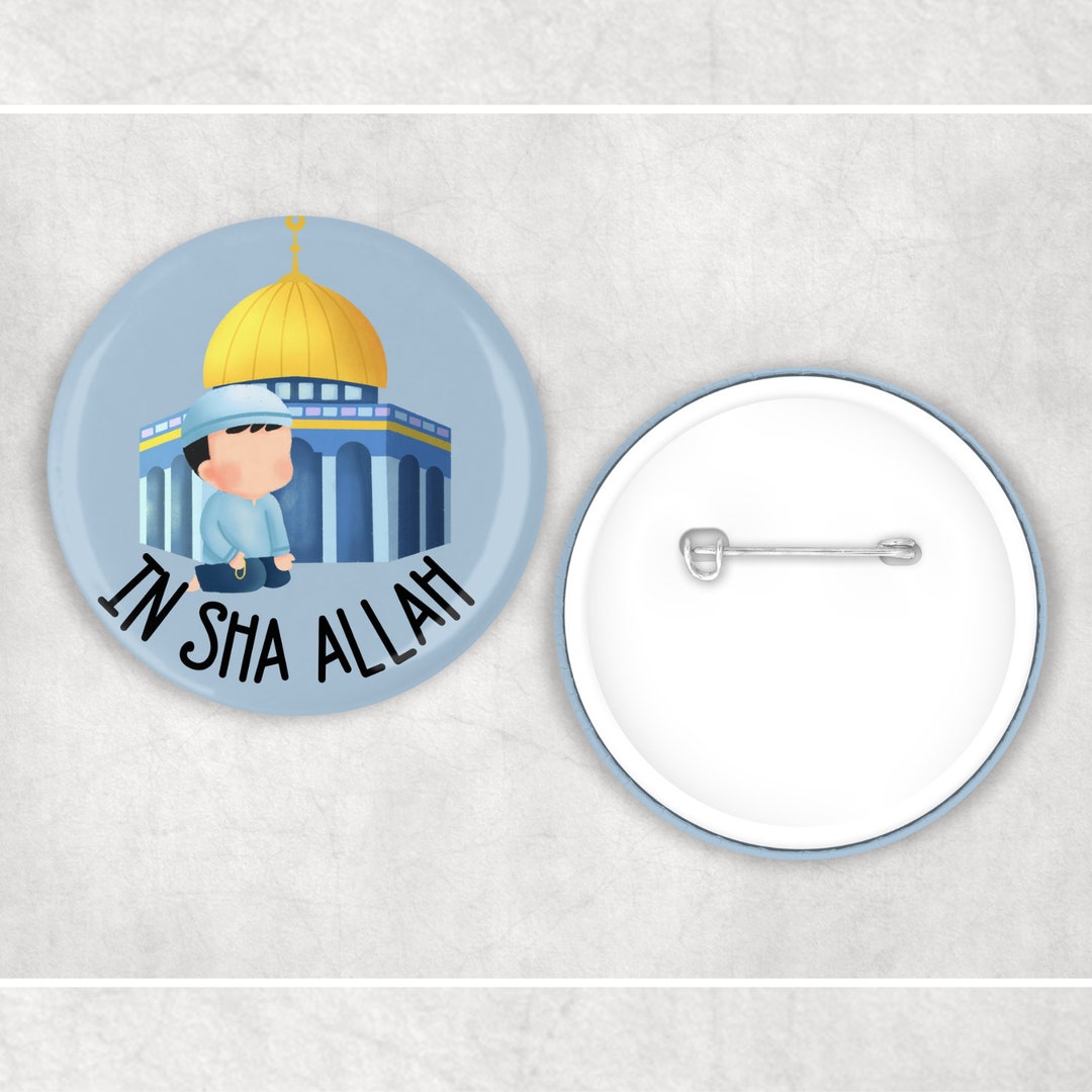 Children's Islamic Blue Mosque Badge Muslim Gifts Muslim Pin Badges ...