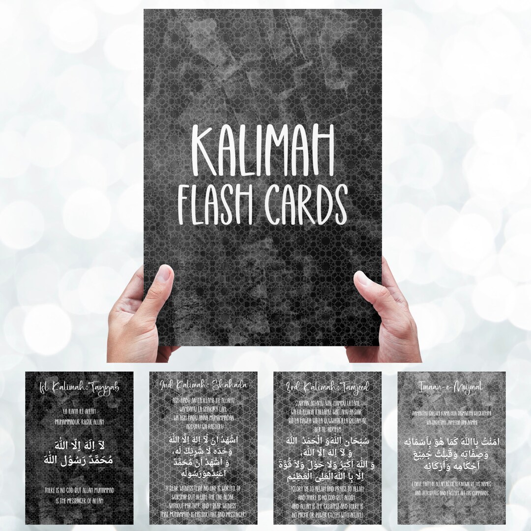 Kalimah Flash Cards Adults, Boys and Girls Islamic Gifts Eid and Ramzan ...