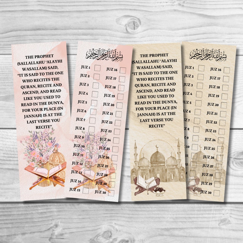 Quran Juz Tracker Muslim Bookmark Islamic Ramadan / Eid Gift - Etsy