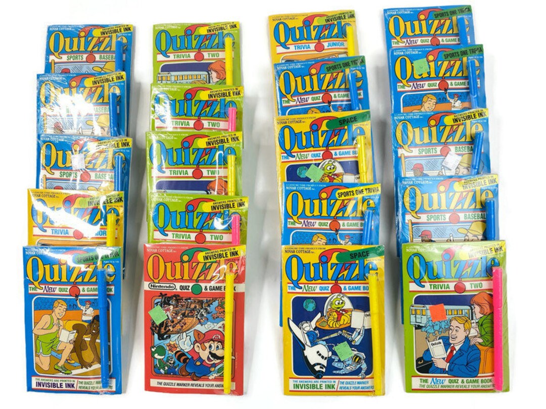 Vintage Quizzle LOT OF 20 Quiz and Game Book With Invisible Ink Pen ...