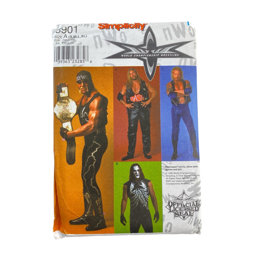 Vintage Wrestling Sewing Pattern Mens Costume Rare 1990 WCW Collectible ...