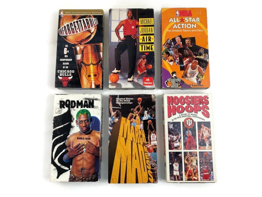 Vintage Vhs LOT of 6 Nba Basketball Bulls MTV Rodman Michael Jordan ...