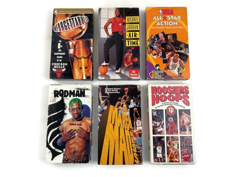 Vintage Vhs LOT of 6 Nba Basketball Bulls MTV Rodman Michael Jordan ...