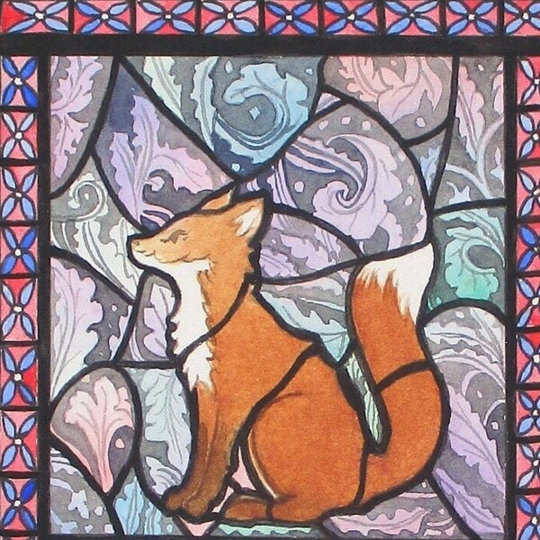 Fox Stained Glass - Etsy