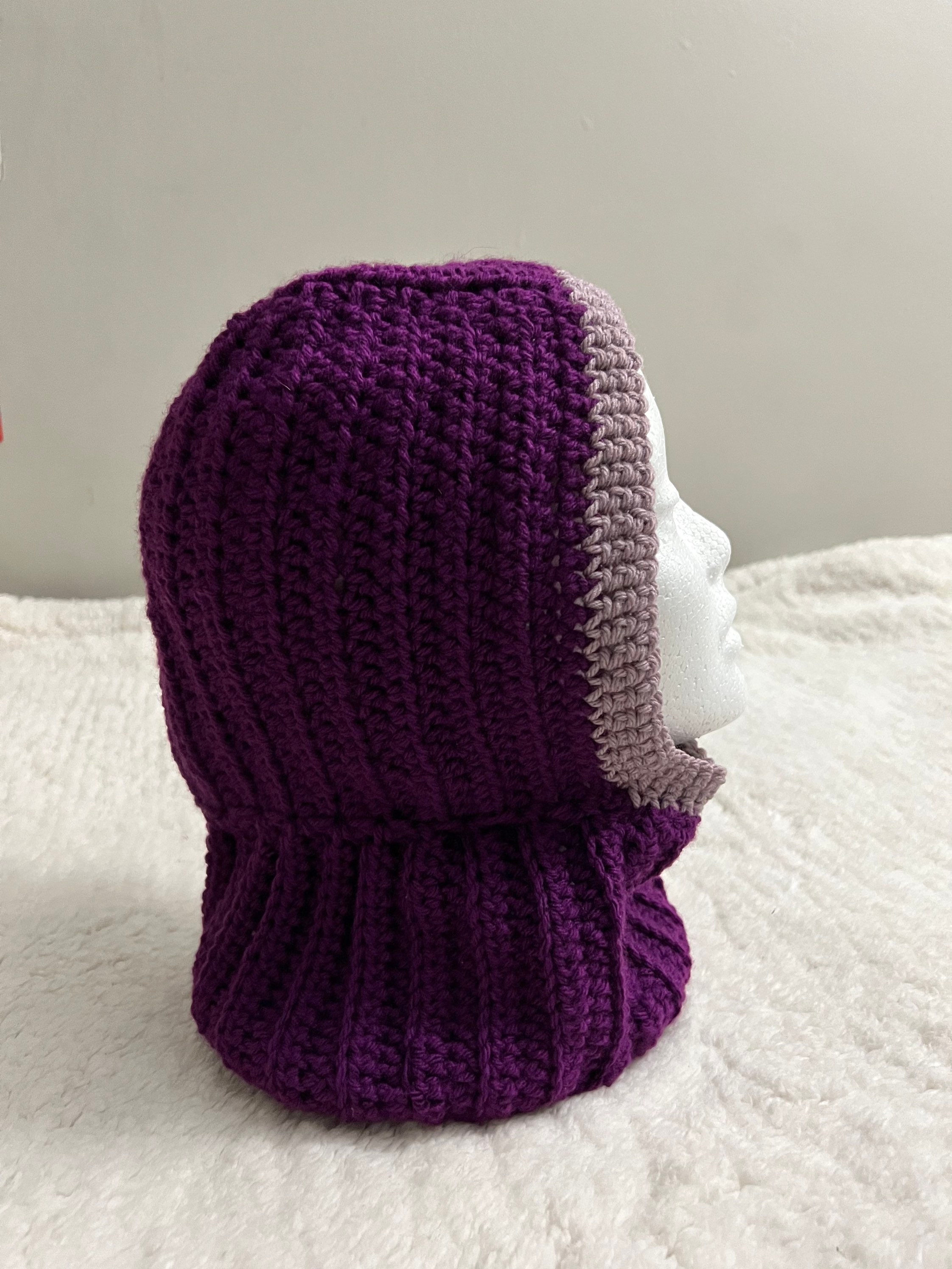 Handmade Crochet Balaclava, Ski Mask Purple - Etsy