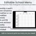 School Menu Template Editable Monthly & Weekly School Menu Printable ...
