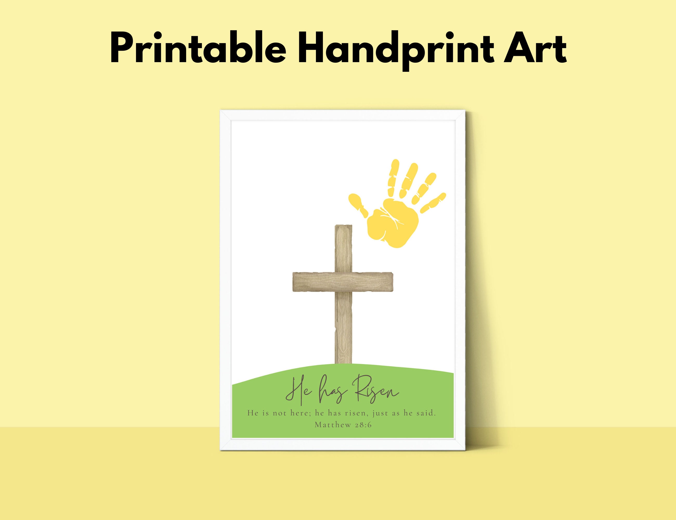 Easter Handprint Art Craft He is Risen Printable Handprint Art Craft ...