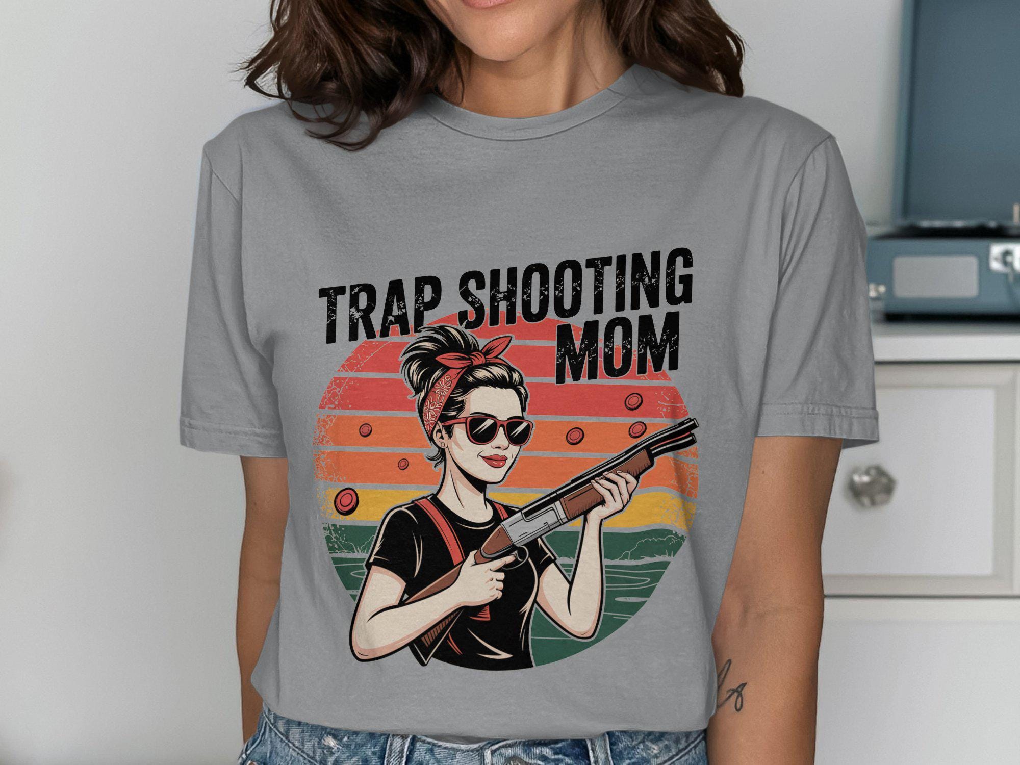 Trap Shooting Mom PNG Trap Shooting Lover T Shirt Design Shooter Mom ...