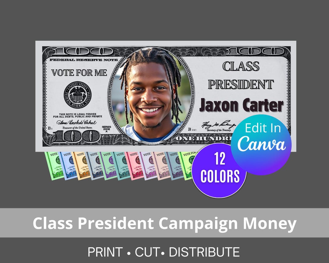 Class President Flyer Editable Class President Money Template Voting ...