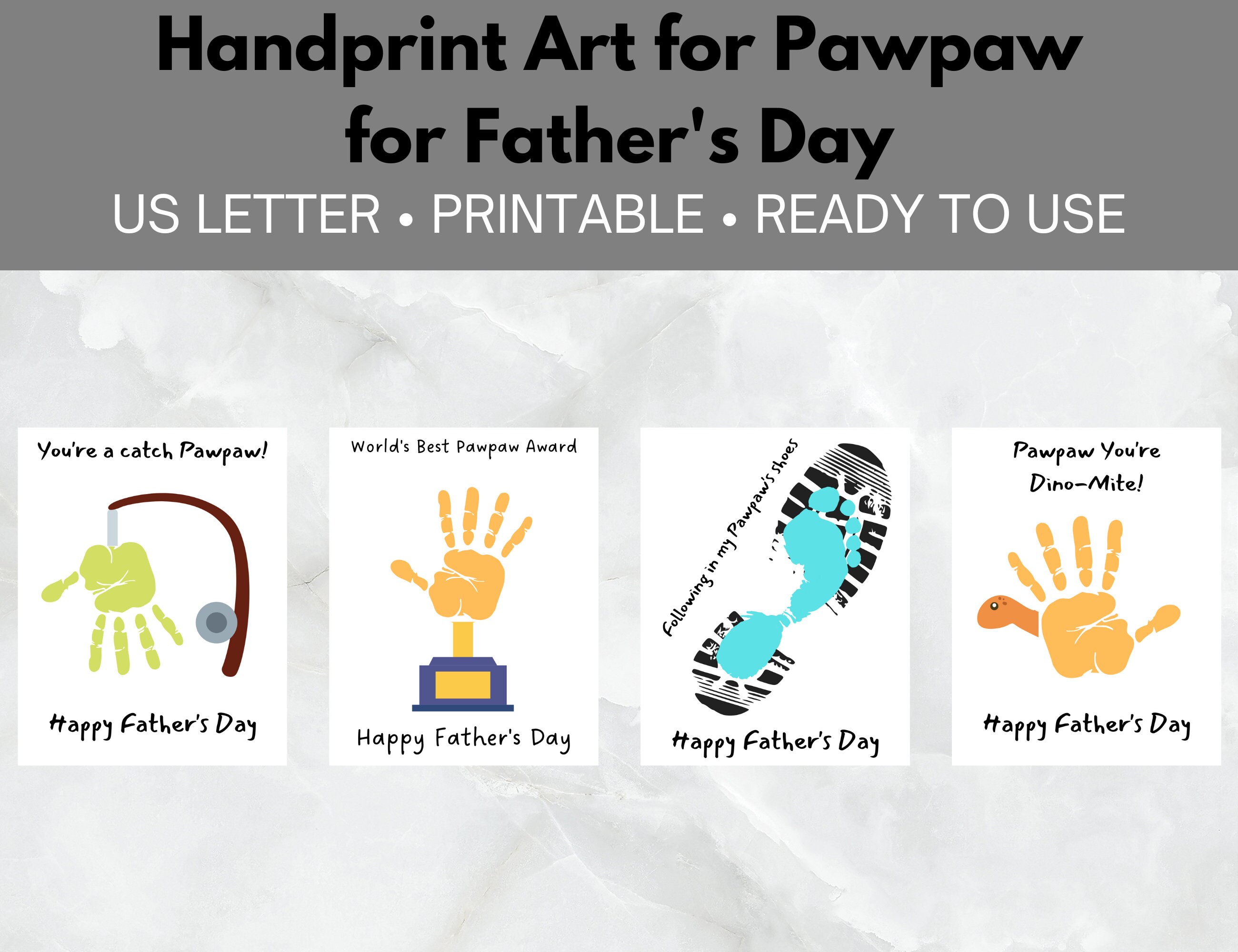 Fathers Day Pawpaw Handprint Art Handprint Fathers Day Printable Pawpaw ...