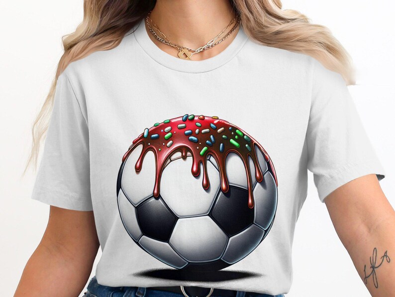 Soccer Ice Cream Drip Red PNG Soccer Ball Sprinkles Digital Art Youth ...