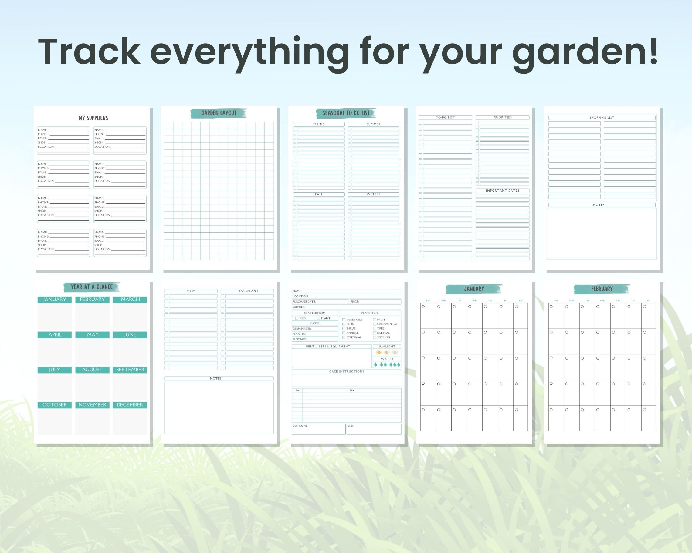 Gardening Planner Printable Garden Journal Notebook to Organize and Log ...
