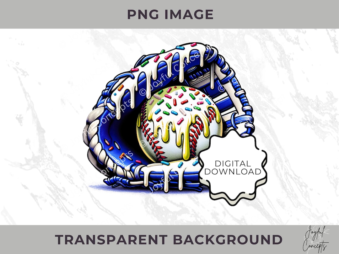 Baseball Ice Cream Drip Navy + Gold PNG Baseball Youth Sport Team ...