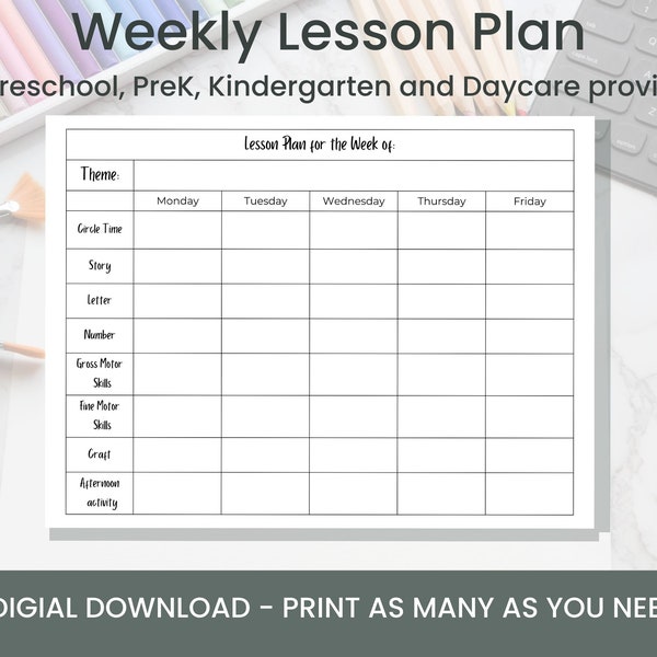 School Curriculum Lesson Plan Template - Etsy