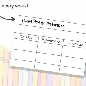 Lesson Plan Template Preschool Lesson Planner Homeschool Weekly Lesson ...