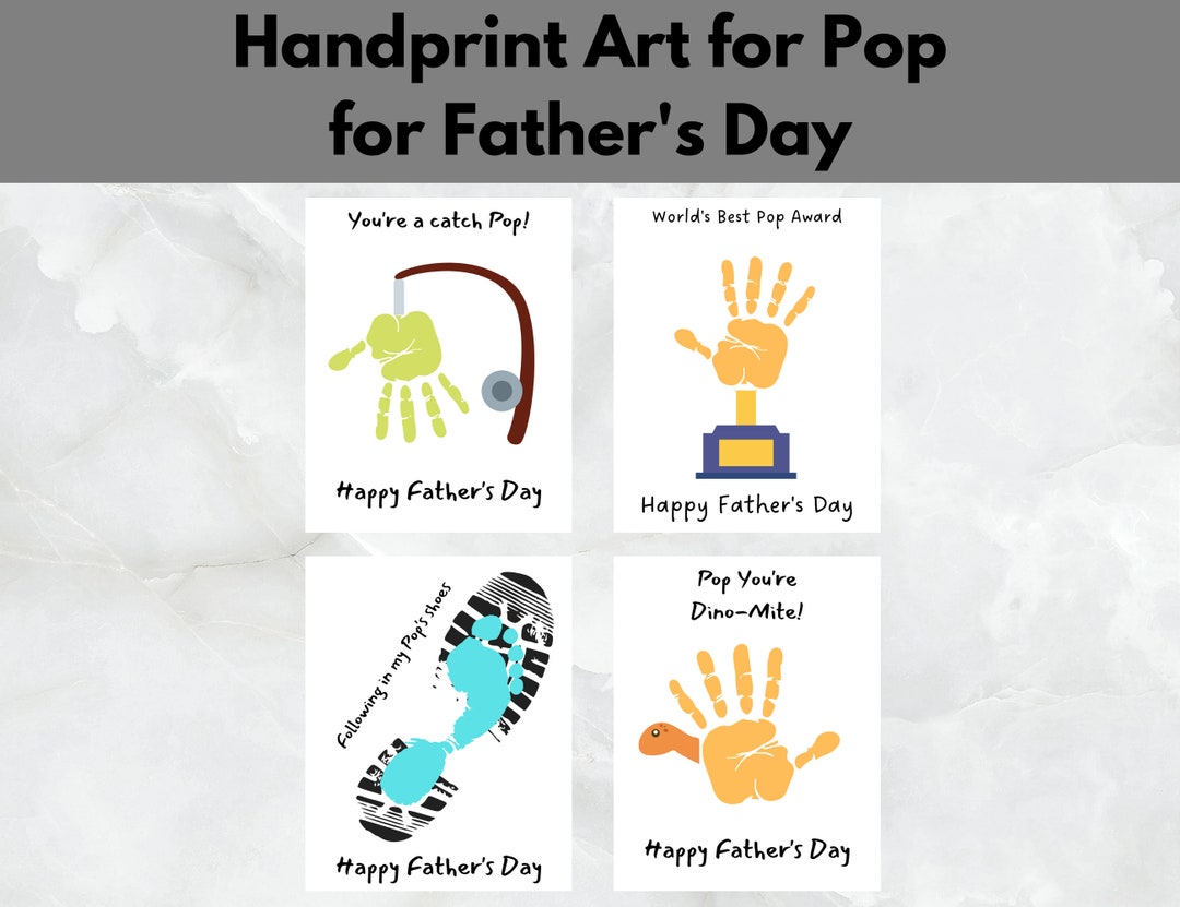 Fathers Day Pop Handprint Art Kids Handprint Fathers Day Printable Pop ...