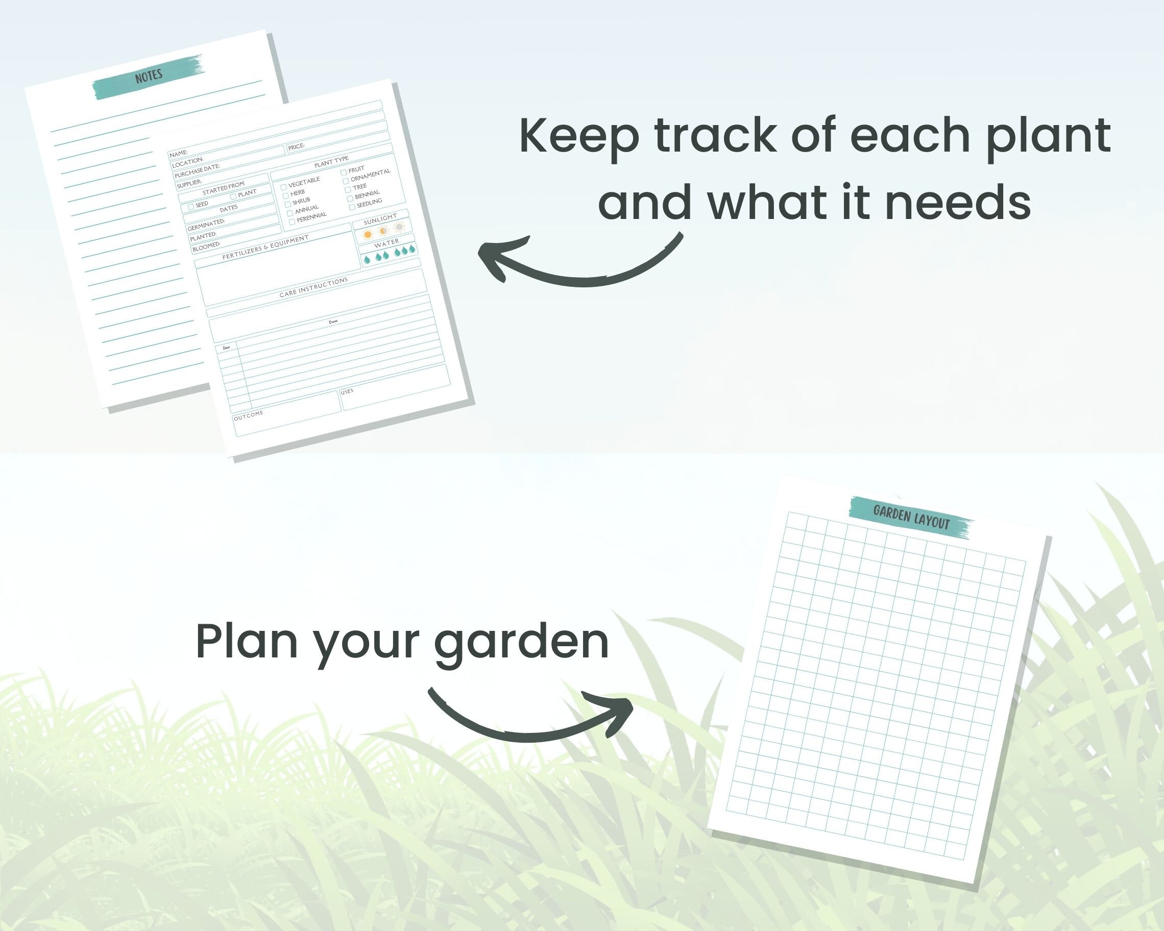 Gardening Planner Printable Garden Journal Notebook to Organize and Log ...